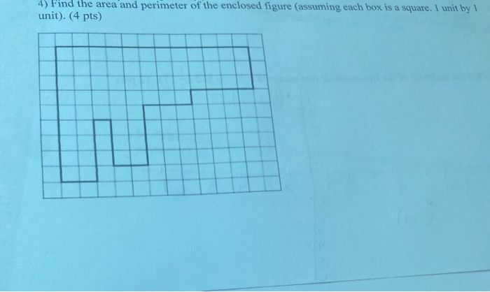 Solved 4) Find the area and perimeter of the enclosed figure | Chegg.com