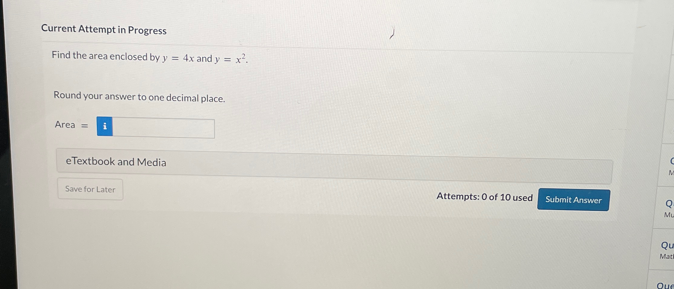Solved Current Attempt in ProgressFind the area enclosed by | Chegg.com