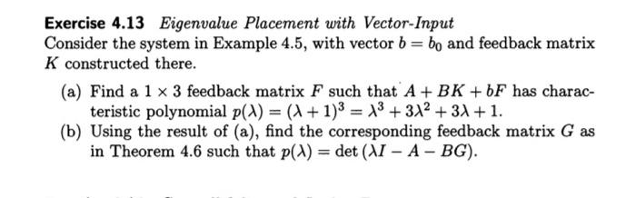 Solved Exercise 413 Eigenvalue Placement With Vector Input 3399