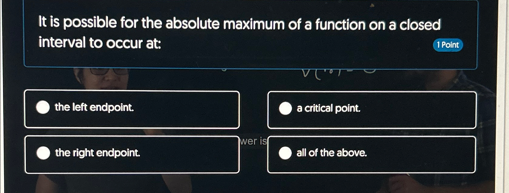 Solved It is possible for the absolute maximum of a function | Chegg.com