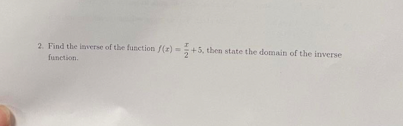 Solved Find the inverse of the function f(x)=x2+5, ﻿then | Chegg.com