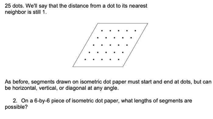 Solved 25 dots. We'll say that the distance from a dot to | Chegg.com