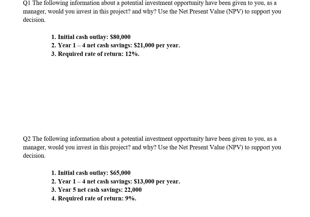 Solved Q1 The following information about a potential | Chegg.com