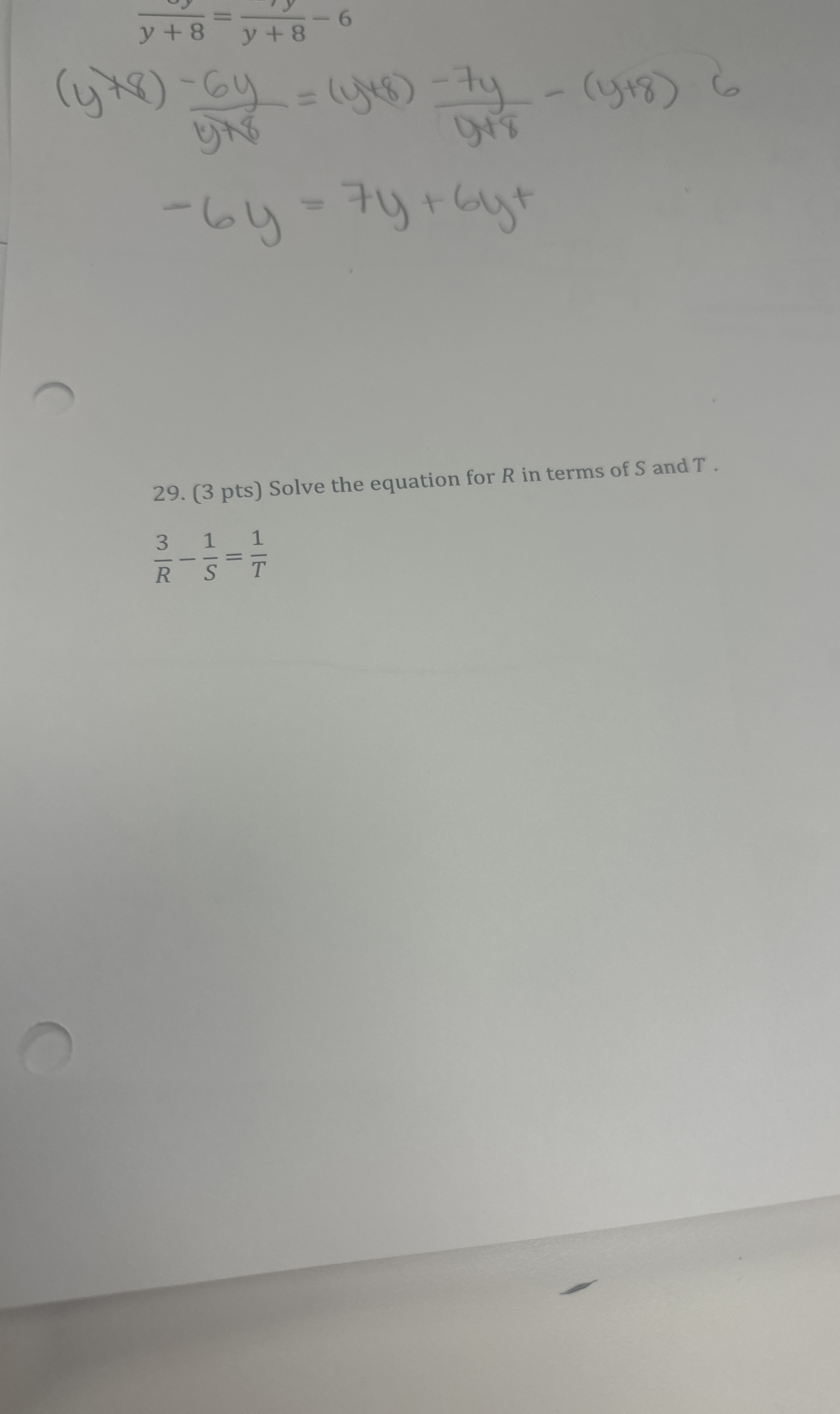 Solved (3 ﻿pts) ﻿Solve the equation for R ﻿in terms of S | Chegg.com