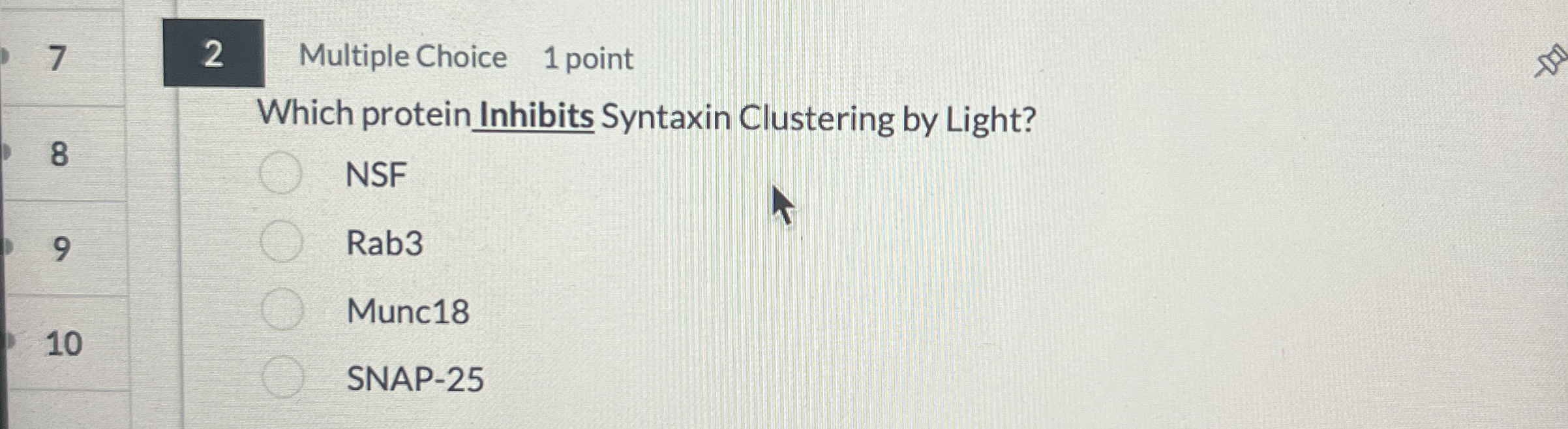 Solved 2 ﻿Multiple Choice 1 ﻿pointWhich protein Inhibits | Chegg.com