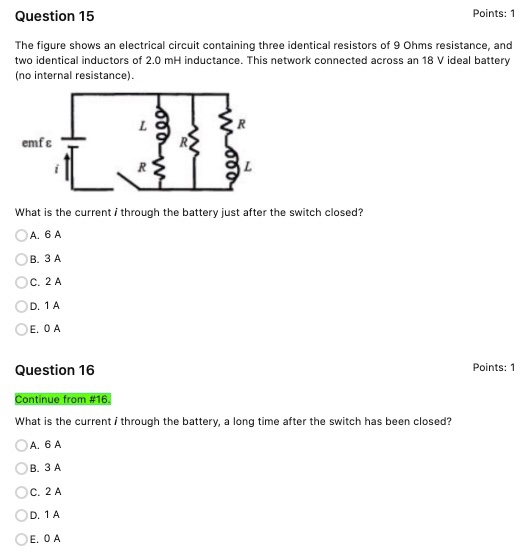 Solved Points: 1 Question 15 The figure shows an electrical | Chegg.com
