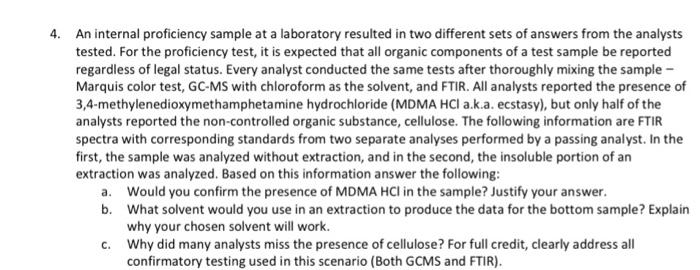 Solved 4. An internal proficiency sample at a laboratory | Chegg.com