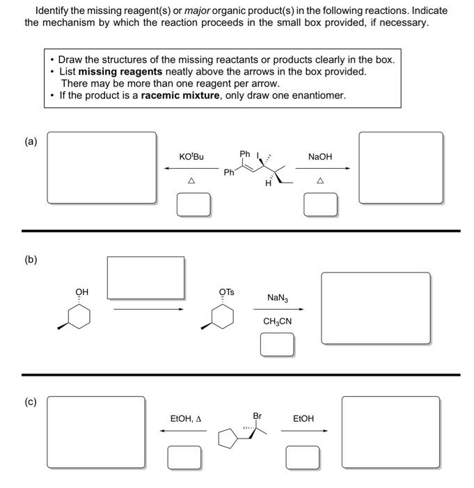 Solved Identify the missing reagent(s) or major organic | Chegg.com