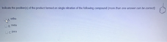 Solved Indicate the position(s) of the product formed on | Chegg.com