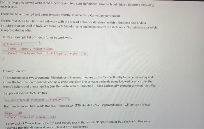 Solved 1. Make a Friend class with a _str_method so we can | Chegg.com