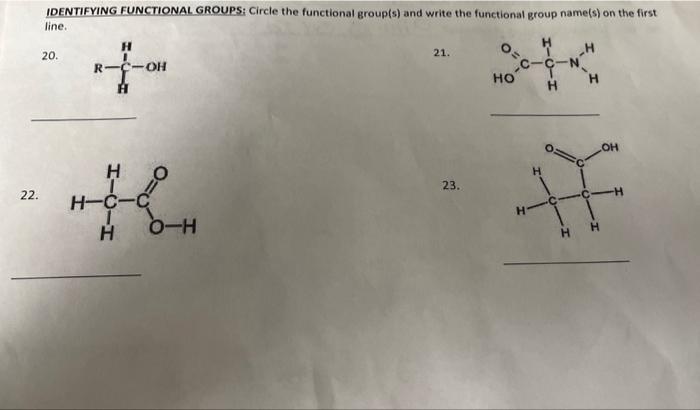 Solved identifying functional groups: circle the functional | Chegg.com