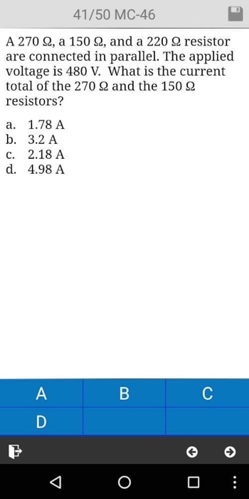 Solved 41/50 MC-46 A 2702, a 1502, and a 220 2 resistor are | Chegg.com