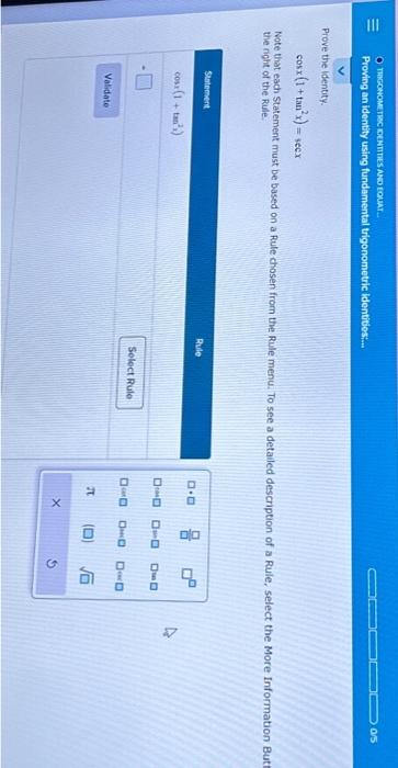 Solved O TRIGONOMETRIC IDENTITIES AND EQUAT... Proving an | Chegg.com