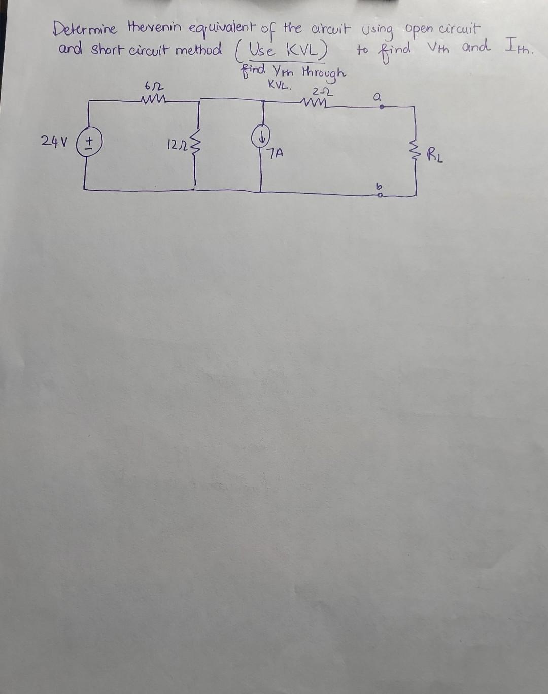 Solved Determine thevenin equivalent of the circuit, finding | Chegg.com