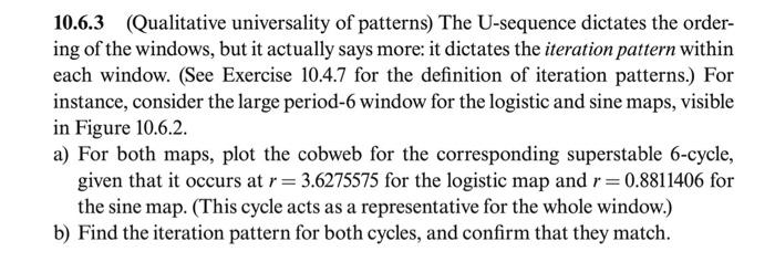 (Qualitative universality of patterns) The U-sequence | Chegg.com