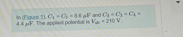 Solved In (Figure 1), C1=C5=8.6μF and C2=C3=C4= 4.4μF. The | Chegg.com