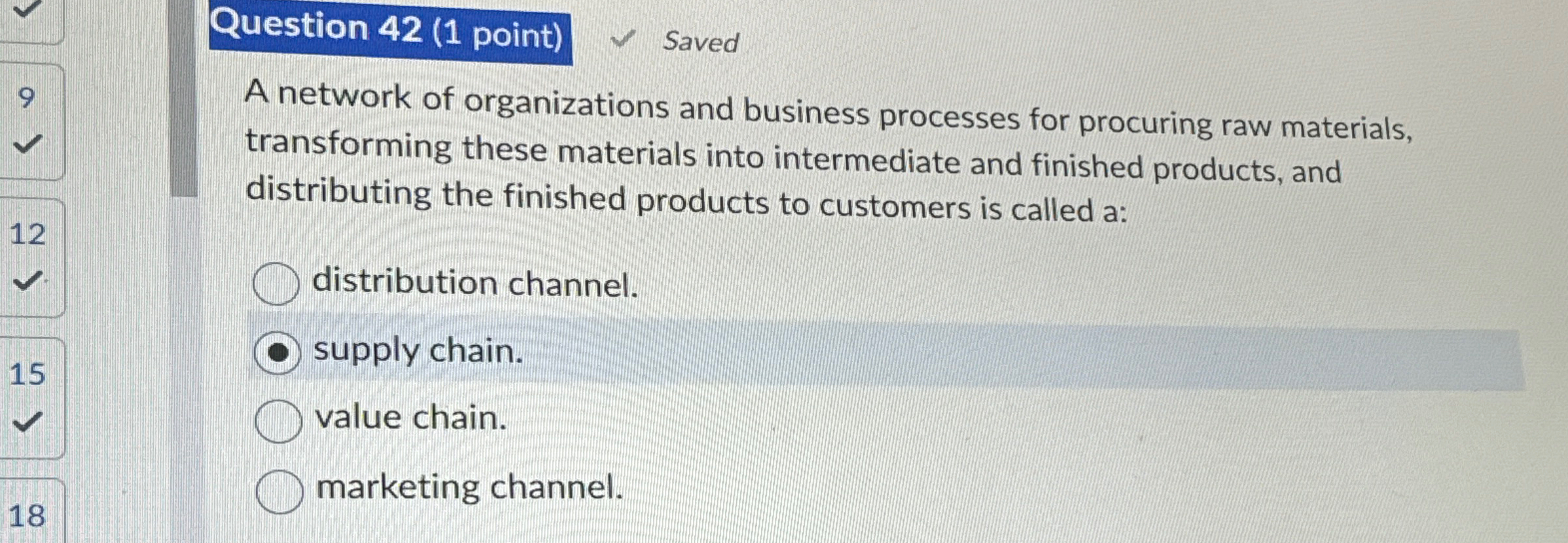 Solved Question 42 (1 ﻿point)SavedA network of organizations | Chegg.com