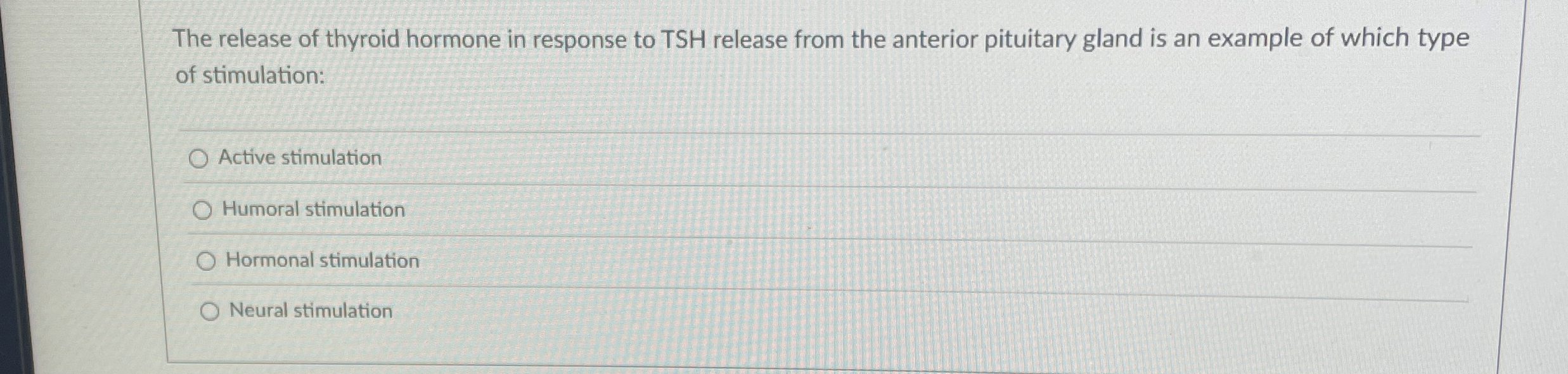 Solved The release of thyroid hormone in response to TSH | Chegg.com
