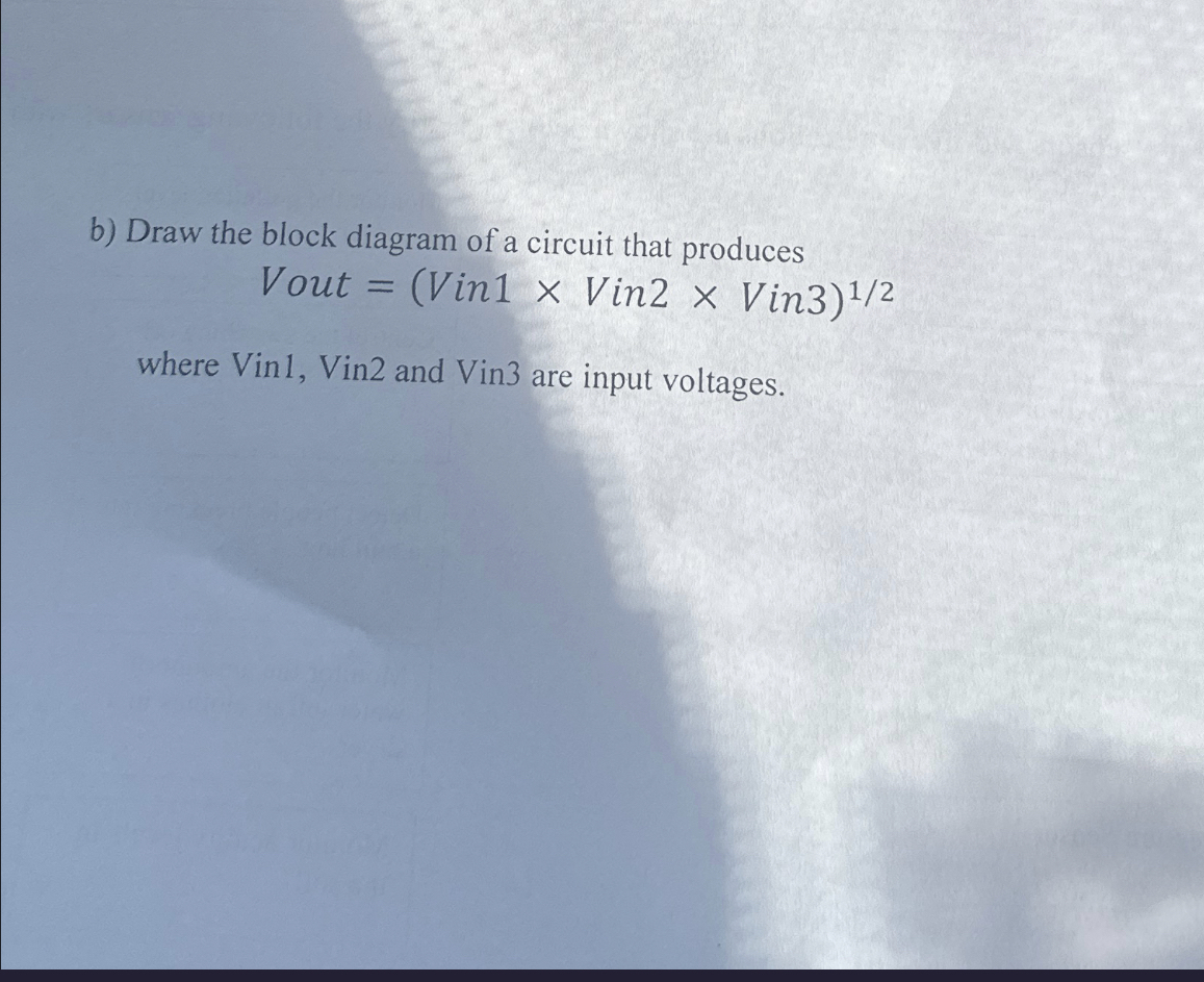 Solved b) ﻿Draw the block diagram of a circuit that produces | Chegg.com