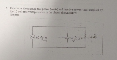 Solved Determine the average real power (warts) ﻿and | Chegg.com