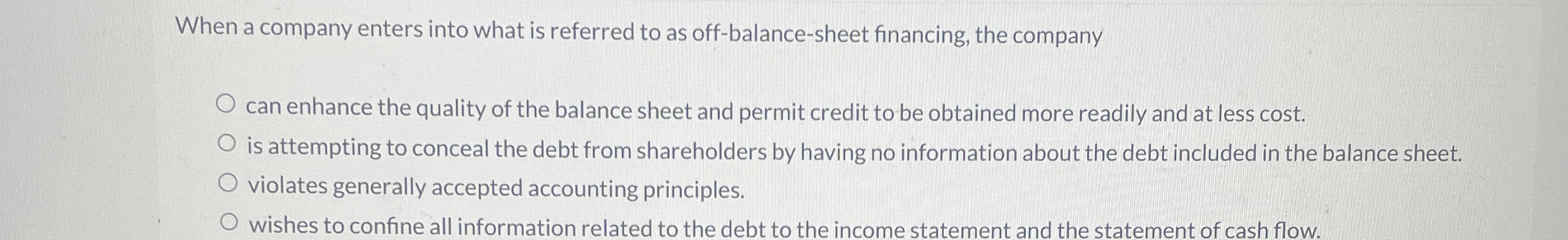 Solved When a company enters into what is referred to as | Chegg.com