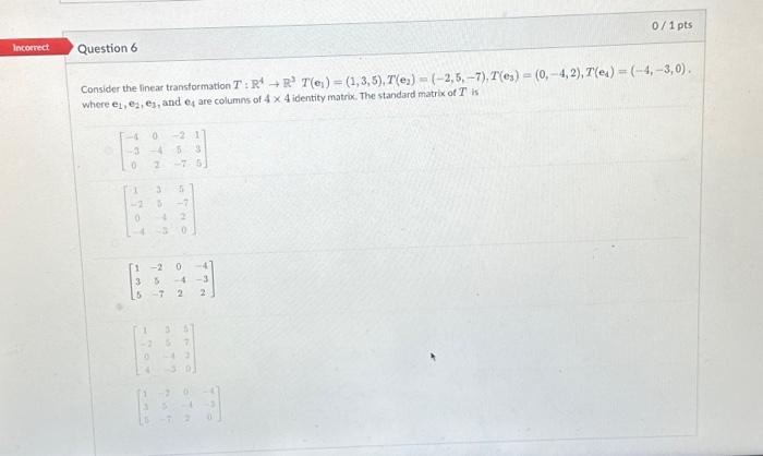 Solved Consider the linear transformation | Chegg.com