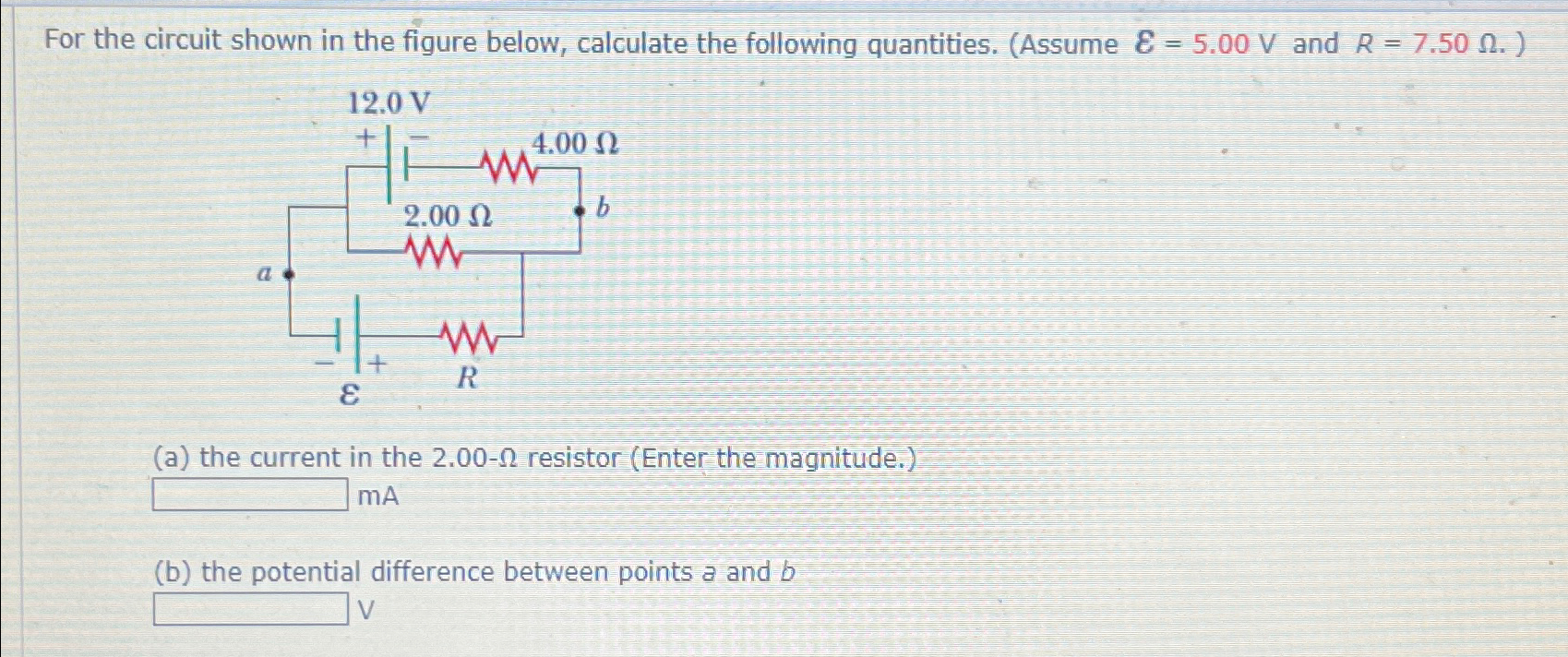 Solved For the circuit shown in the figure below, calculate | Chegg.com