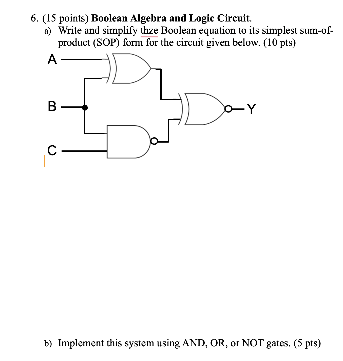 Solved Please show the work. (15 ﻿points) ﻿Boolean Algebra | Chegg.com