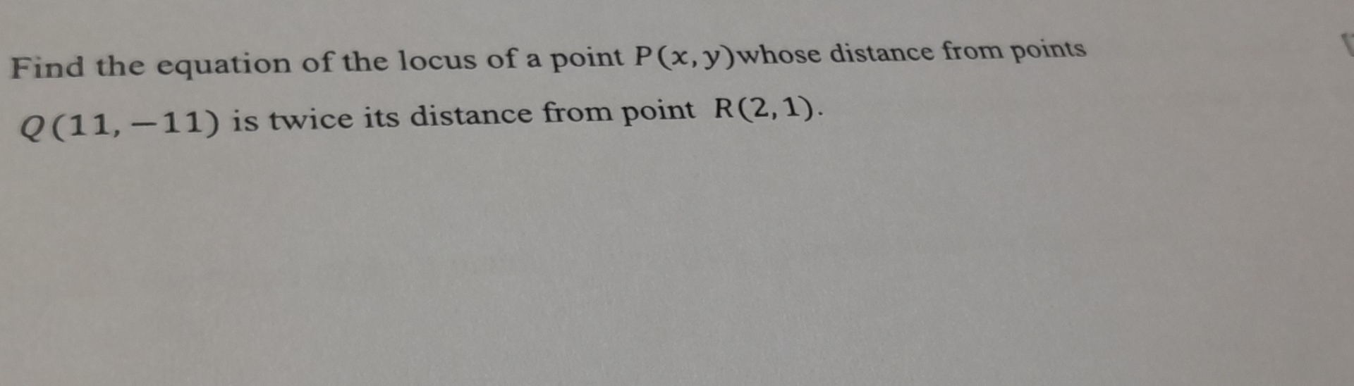 Solved Find the equation of the locus of a point P(x,y) | Chegg.com