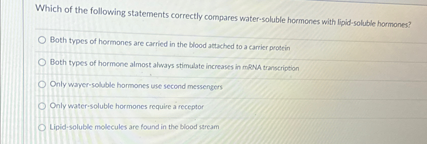 Solved Which of the following statements correctly compares | Chegg.com