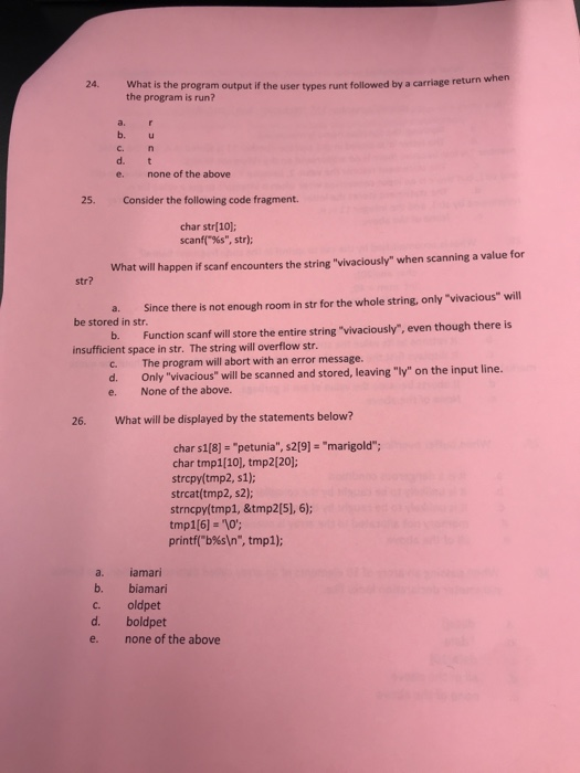 Solved Question 24 concerns the following program fragment: | Chegg.com