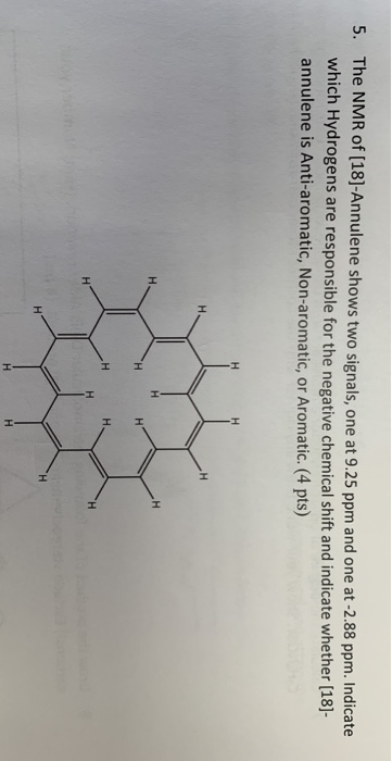 Solved The NMR of [18]-Annulene shows two signals, one at | Chegg.com