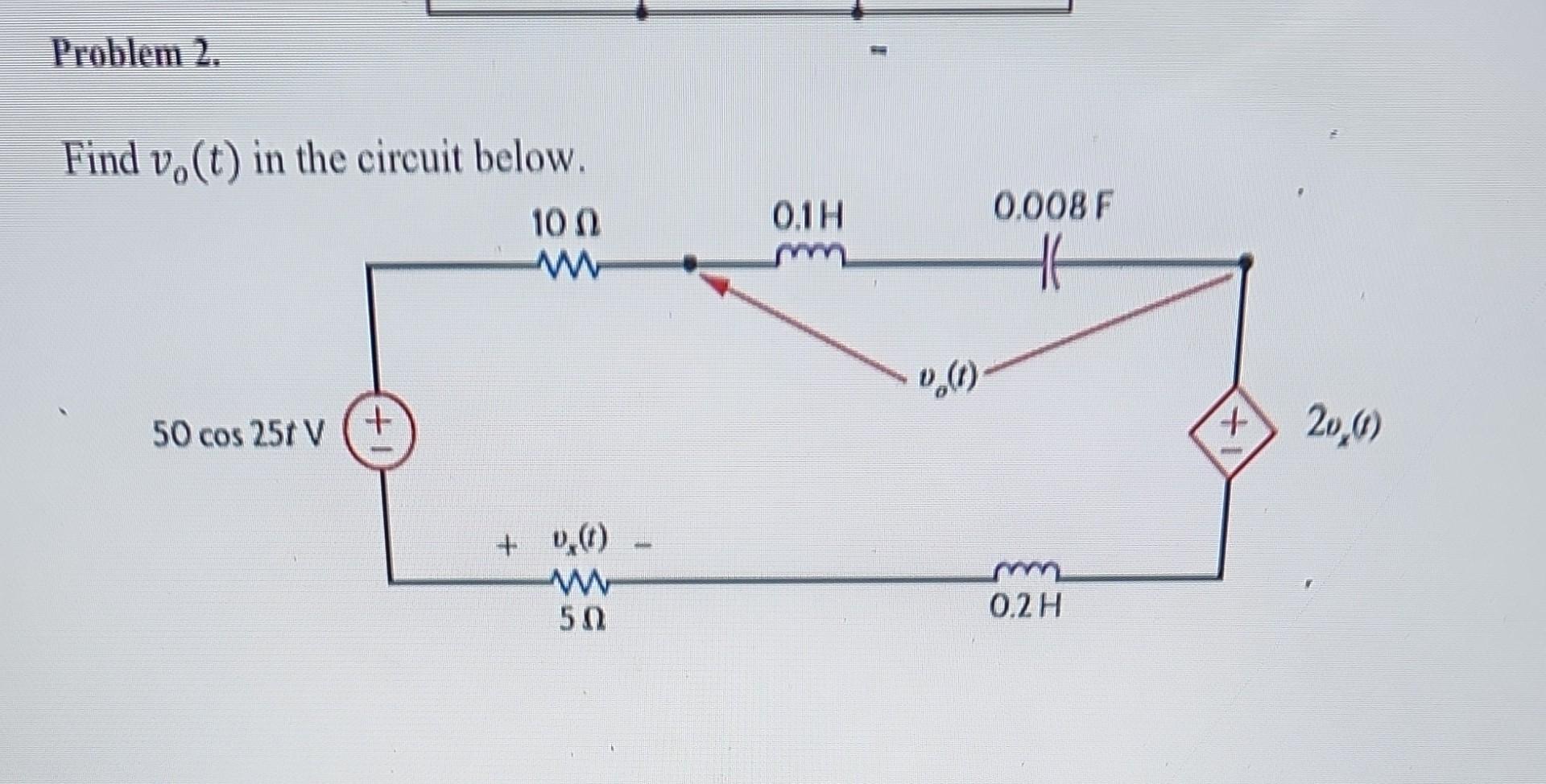 Solved Find vΩ(t) in the circuit below. | Chegg.com