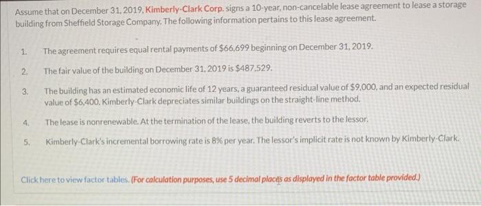 Solved Assume that on December 31, 2019, Kimberly-Clark | Chegg.com