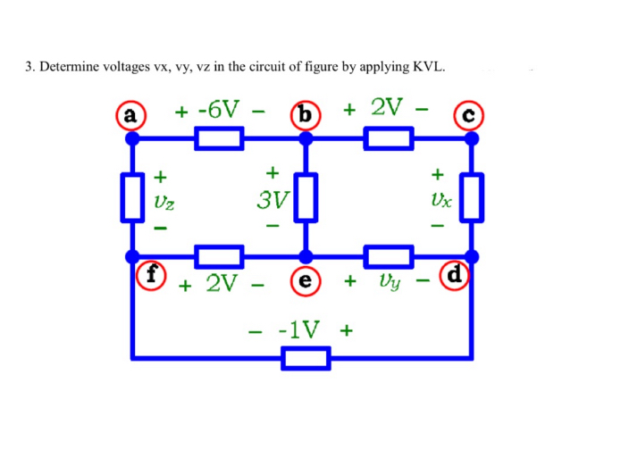 Solved Determine voltages vx, ﻿vy, ﻿vz in the circuit of | Chegg.com