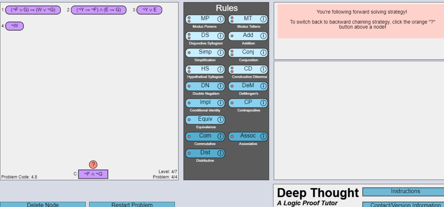Solved I need help solving this logic proof for -F ∧-G. | Chegg.com