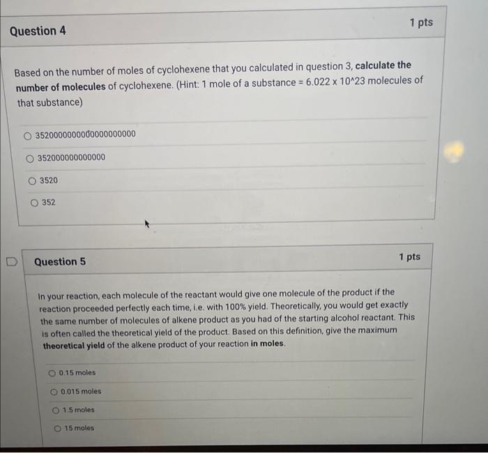 Solved Based on the number of moles of cyclohexene that you | Chegg.com