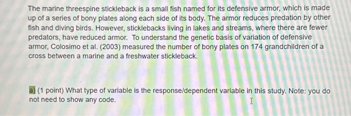 Solved What type of variable is the response/dependent | Chegg.com