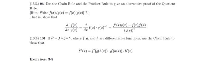 Solved (15%) 96. Use the Chain Rule and the Product Rule to | Chegg.com
