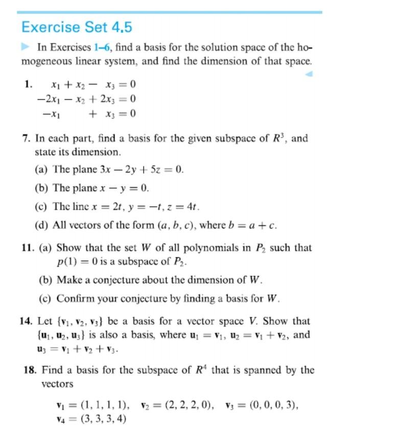 Solved In Exercises 1-6, find a basis for the solution space | Chegg.com