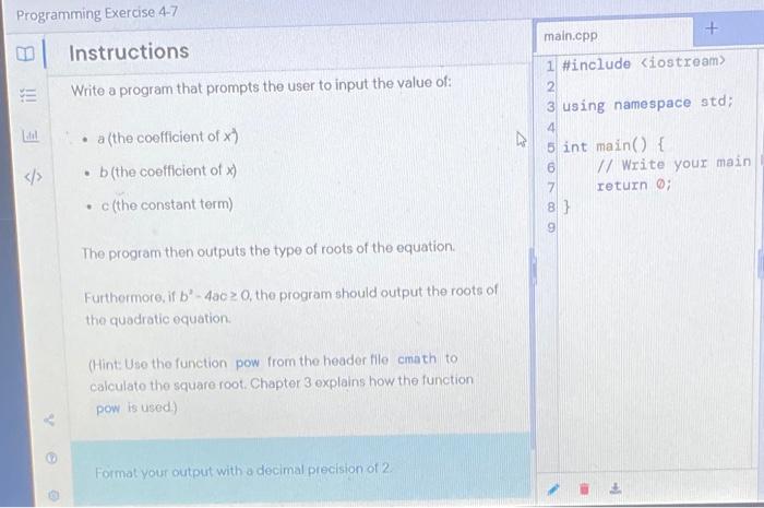 Solved Summary The roots of the quadratic equation ax? + bx | Chegg.com