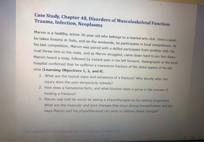 Solved Case Study, Chapter 49, Disorders of Musculoskeletal | Chegg.com