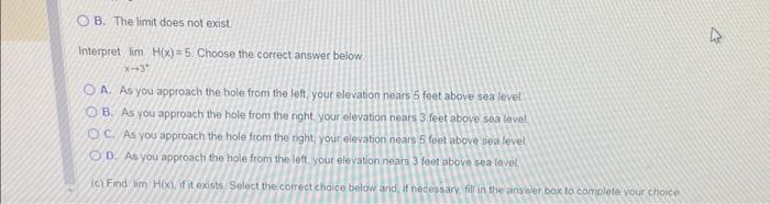 Solved On a hill there is a hole 4 feet deep. The function | Chegg.com