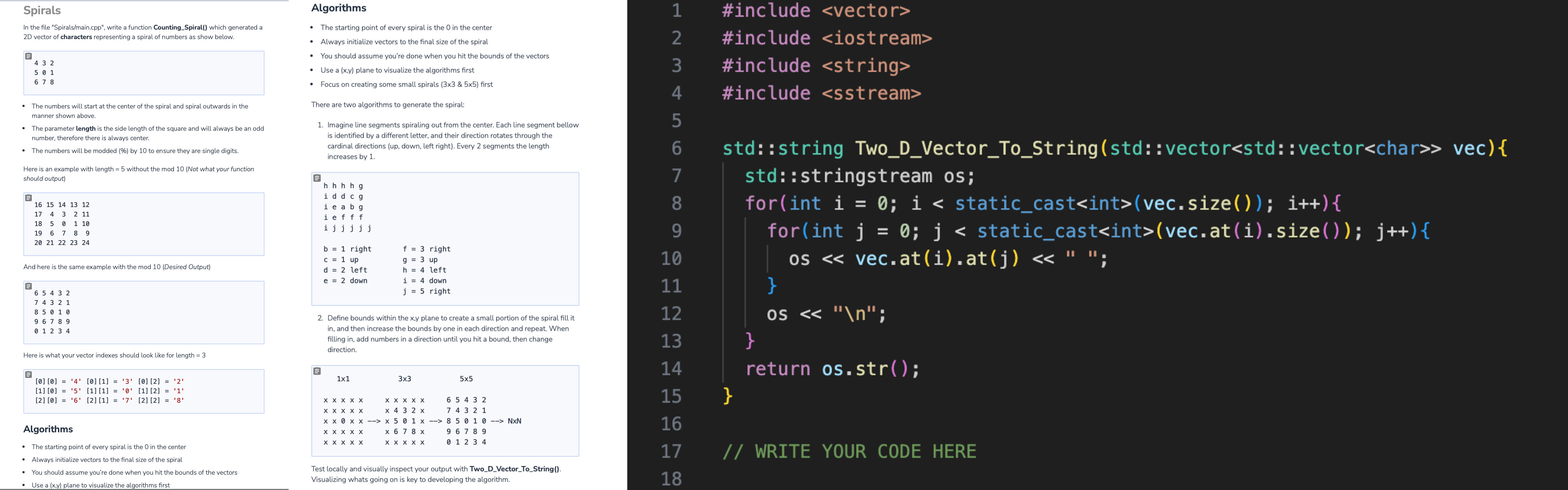 Solved In the file "Spirals/main.cpp", ﻿write a function | Chegg.com