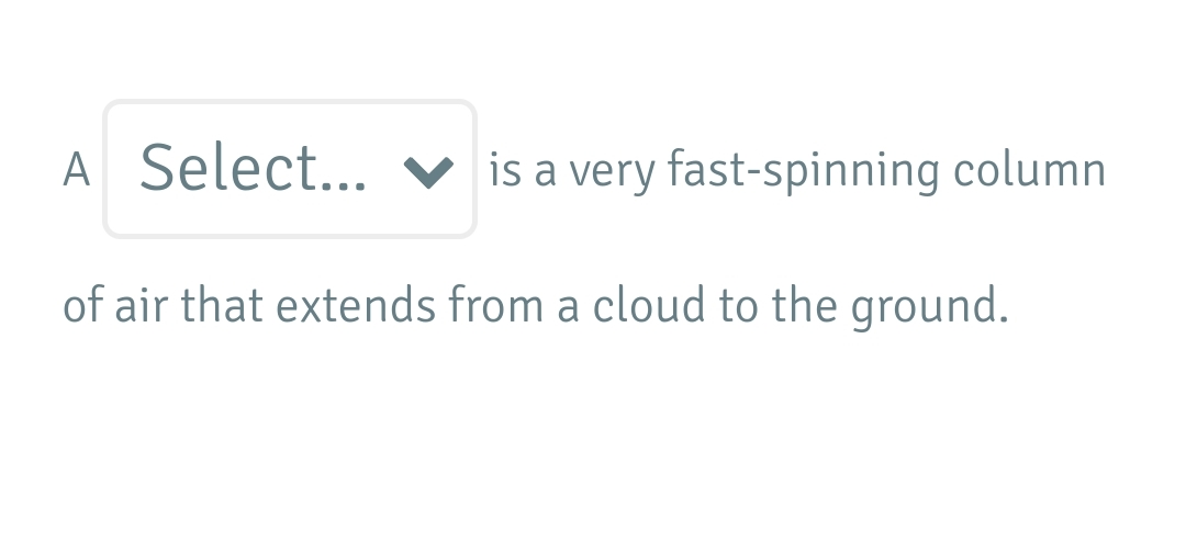 Solved A is a very fast-spinning column of air that extends | Chegg.com