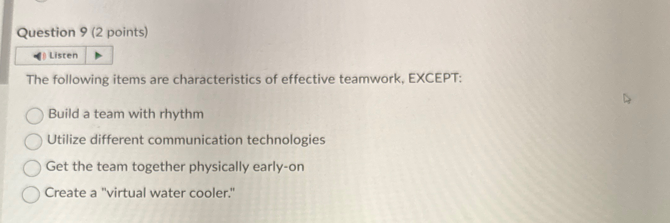 Solved Question 9 (2 ﻿points)The following items are | Chegg.com
