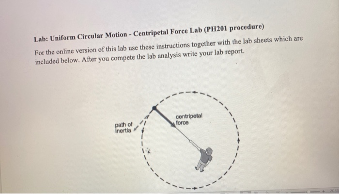 Solved Lab: Uniform Circular Motion - Centripetal Force Lab | Chegg.com