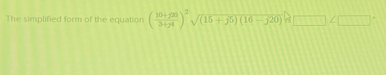 Solved The simplified form of the equation | Chegg.com