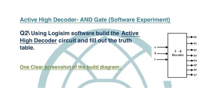 Solved Active High Decoder And Gate Software Experiment