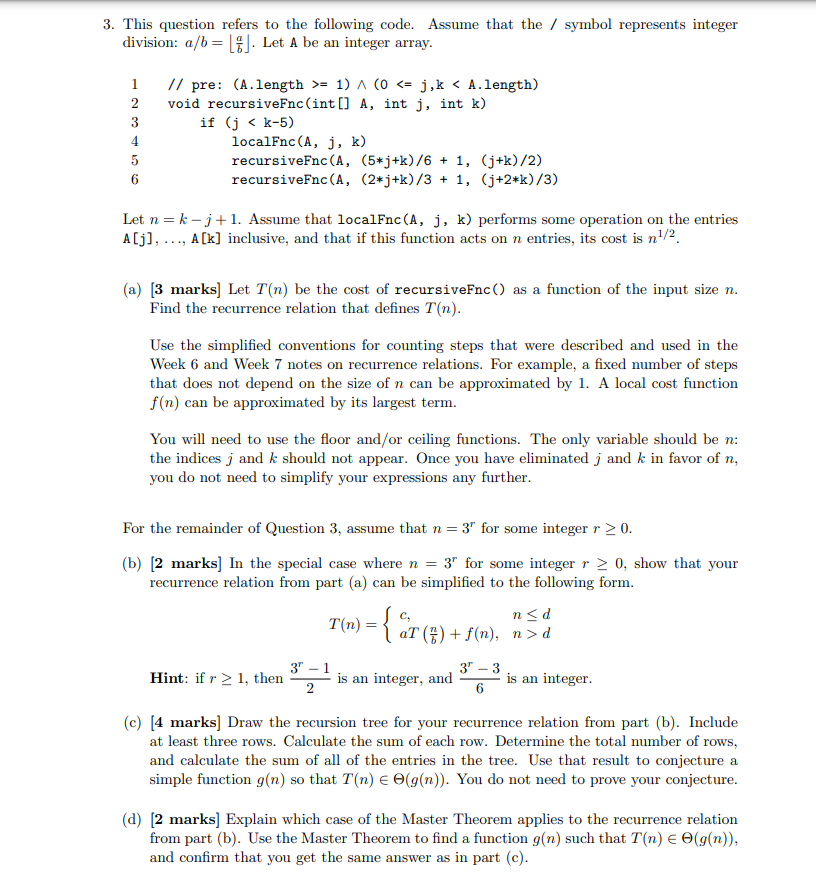 Solved This question refers to the following code. Assume | Chegg.com